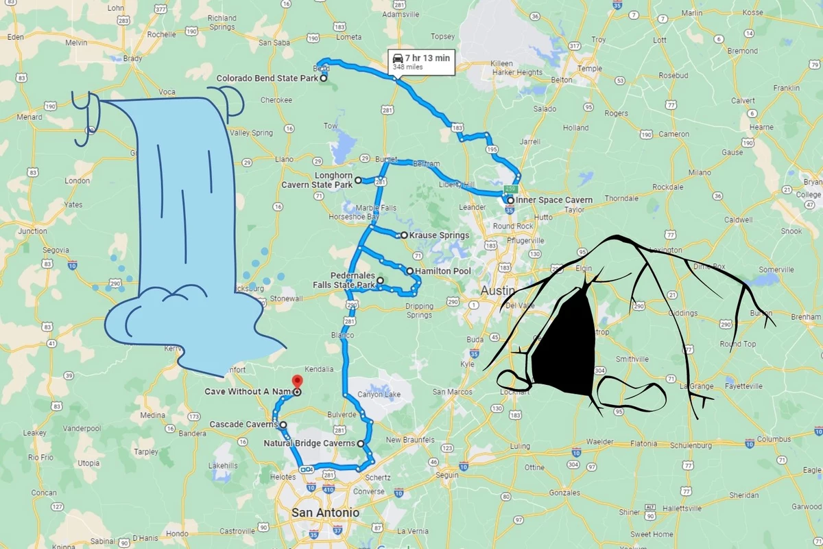This Map Shows Where to Explore Waterfalls and Caves in Texas