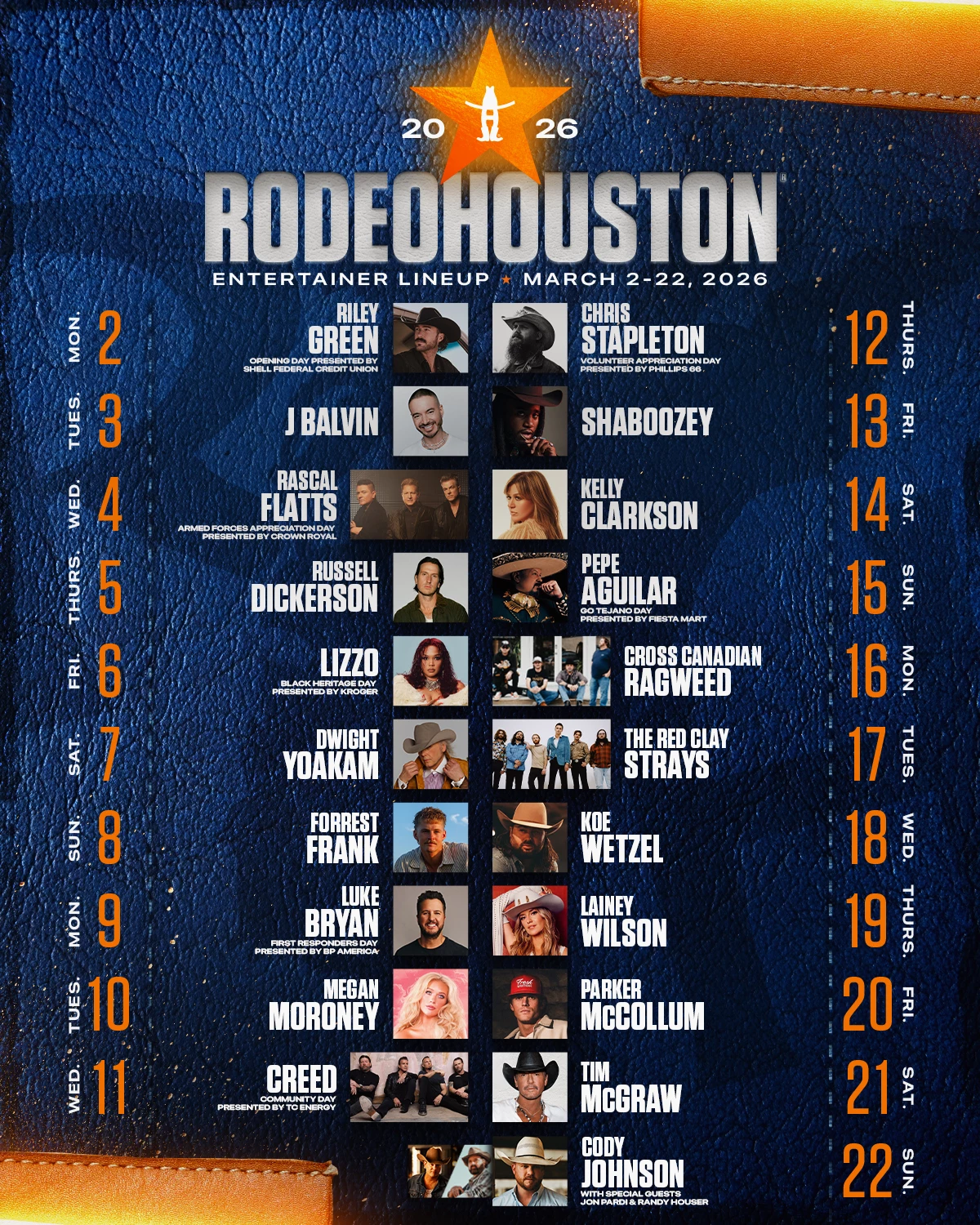 The 2026 Concerts for the Houston Livestock Show & Rodeo Revealed