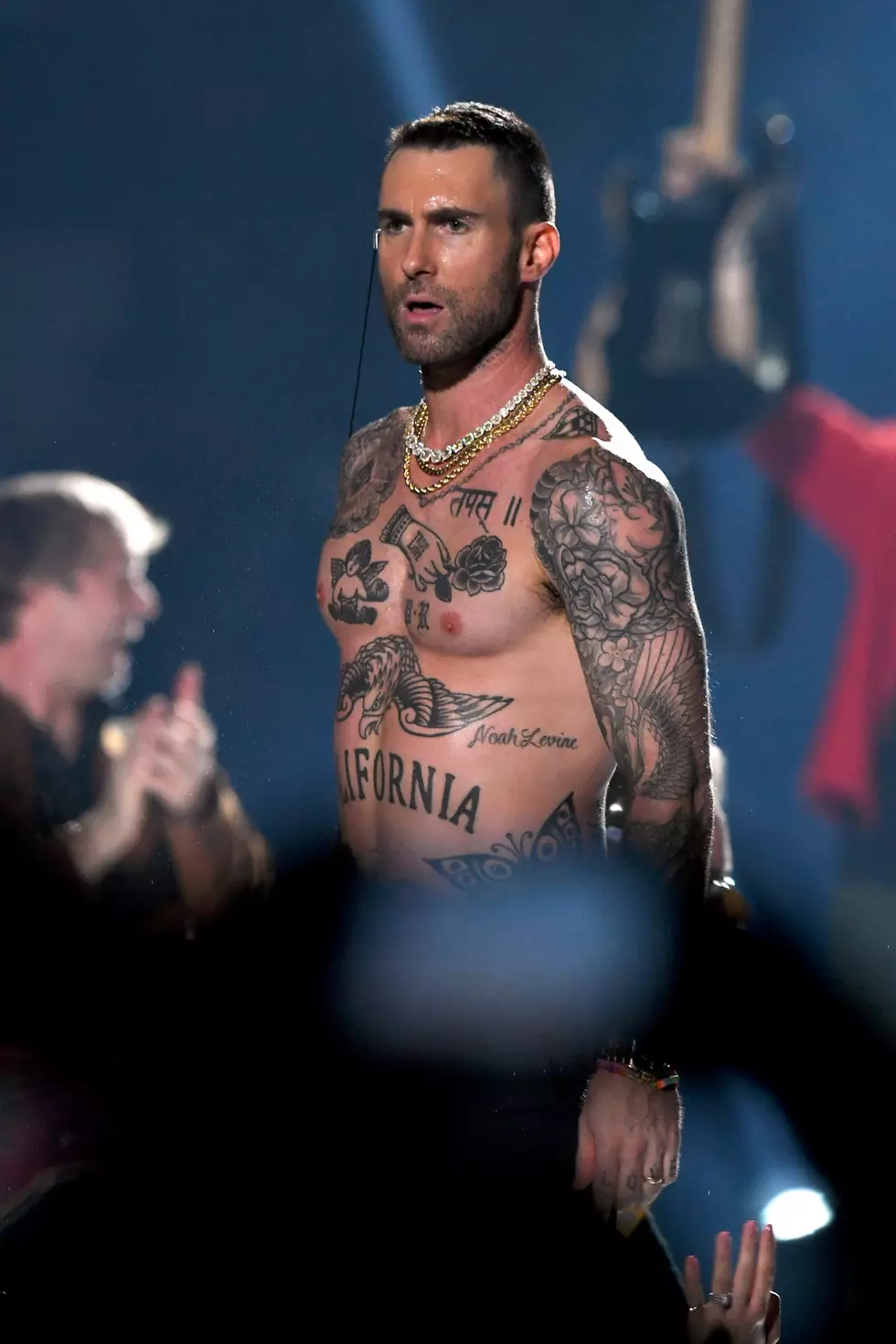 Adam Levine Went Shirtless During Halftime Show Adam Levine Went Shirtless During Halftime Show