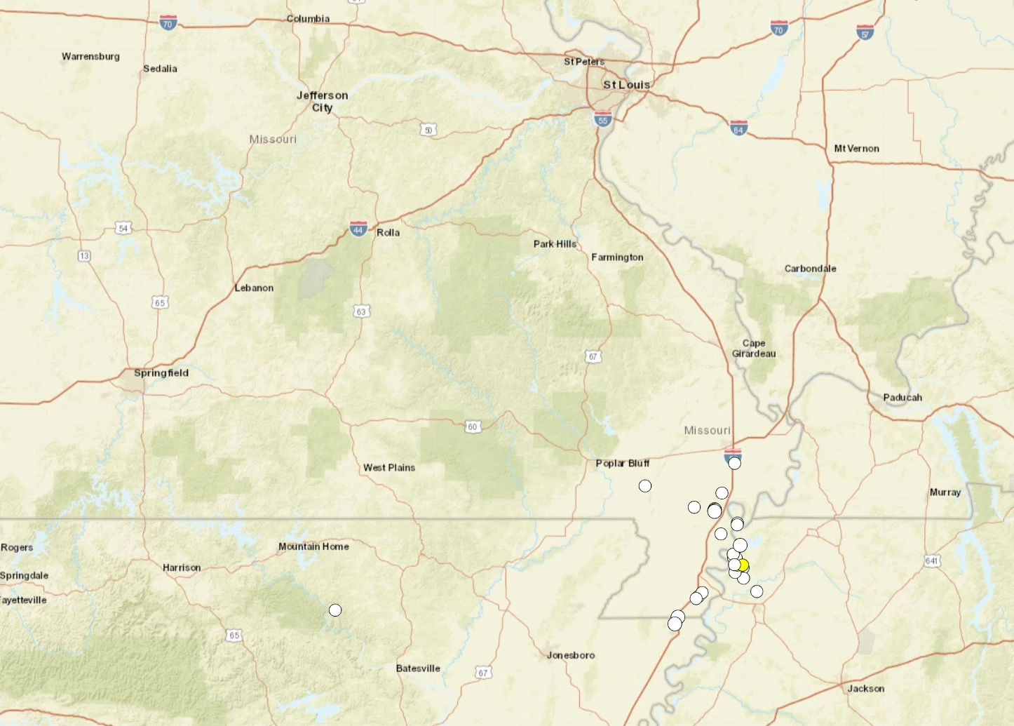 30 Measurable Quakes Along Missouri's New Madrid Fault in January