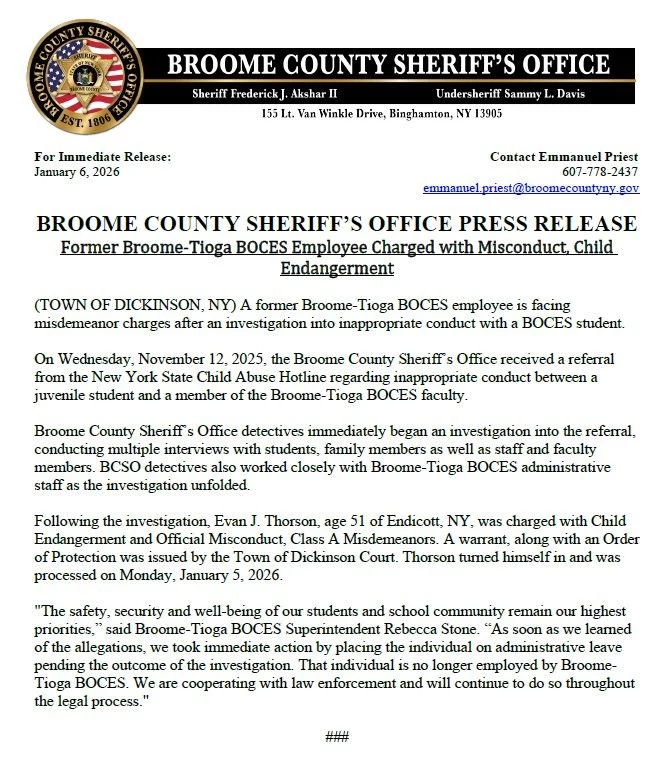Former Broome-Tioga BOCES Employee Charged After Investigation - NewsBreak