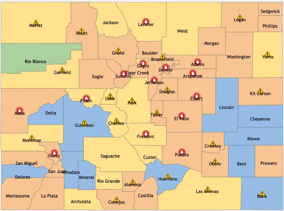 Polis Announces Colorado Counties Moving Into 'Red Phase'