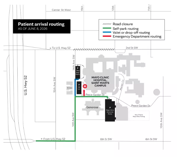 2nd St. SW Closure Limiting Access to St. Mary's Hospital Begins Monday ...