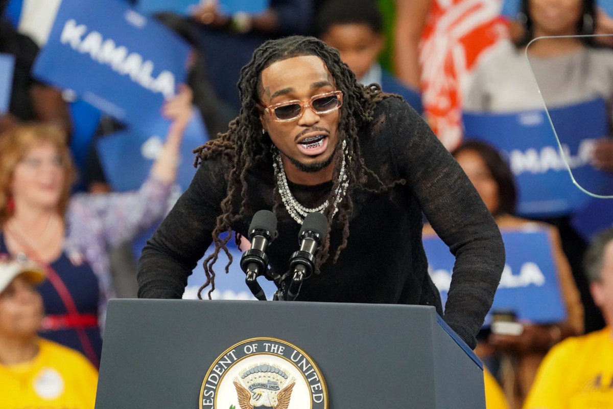Quavo Speaks at Kamala Harris' Atlanta Campaign Rally
